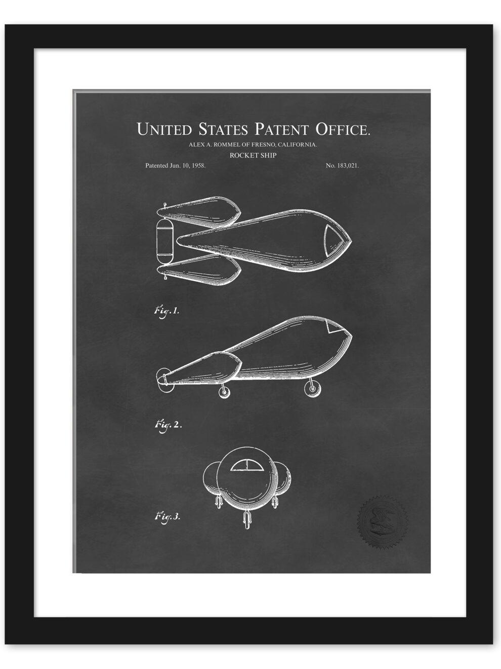 Retro Rocket Ship | Print of 1958 Patent