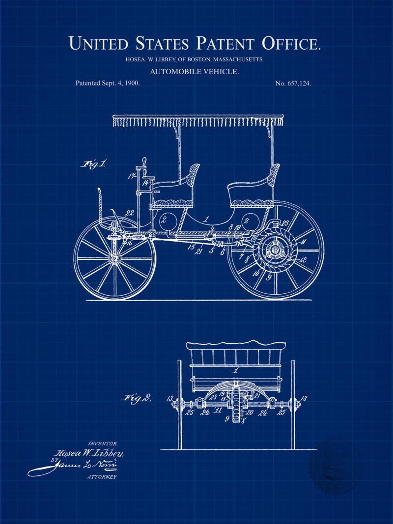 Antique Automobile Design | 1900 Patent