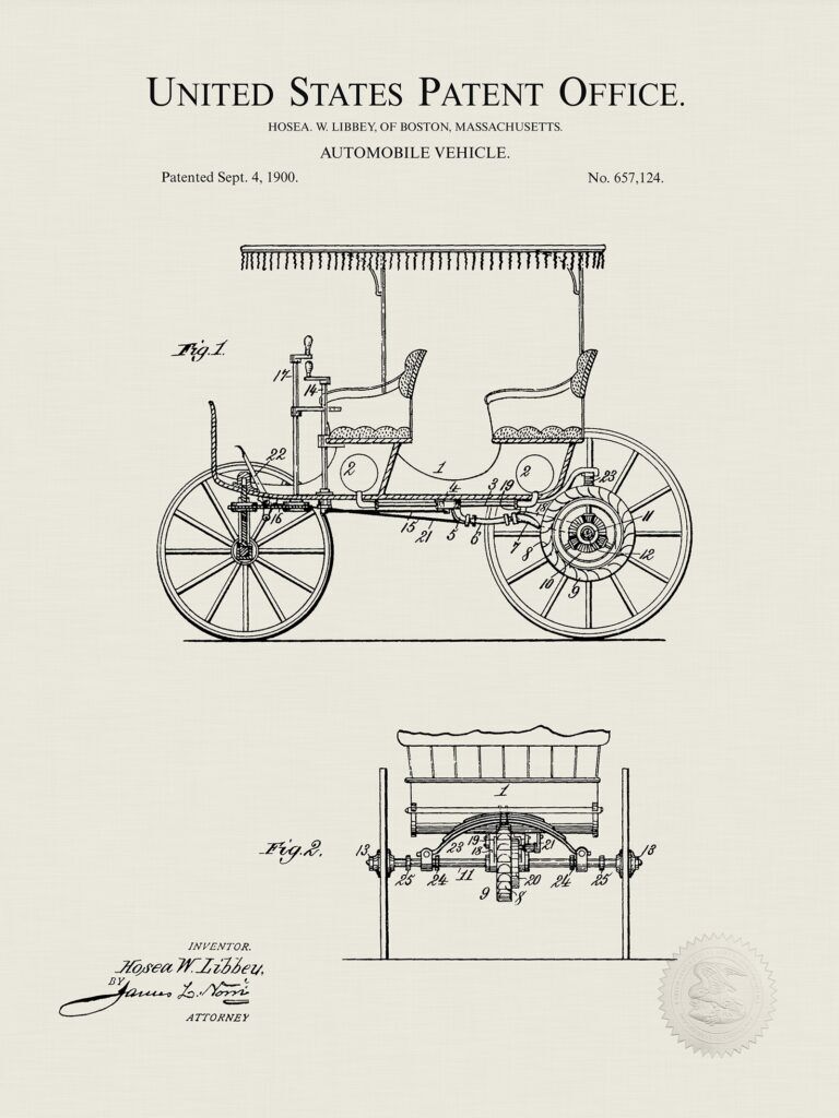 Antique Automobile Design | 1900 Patent