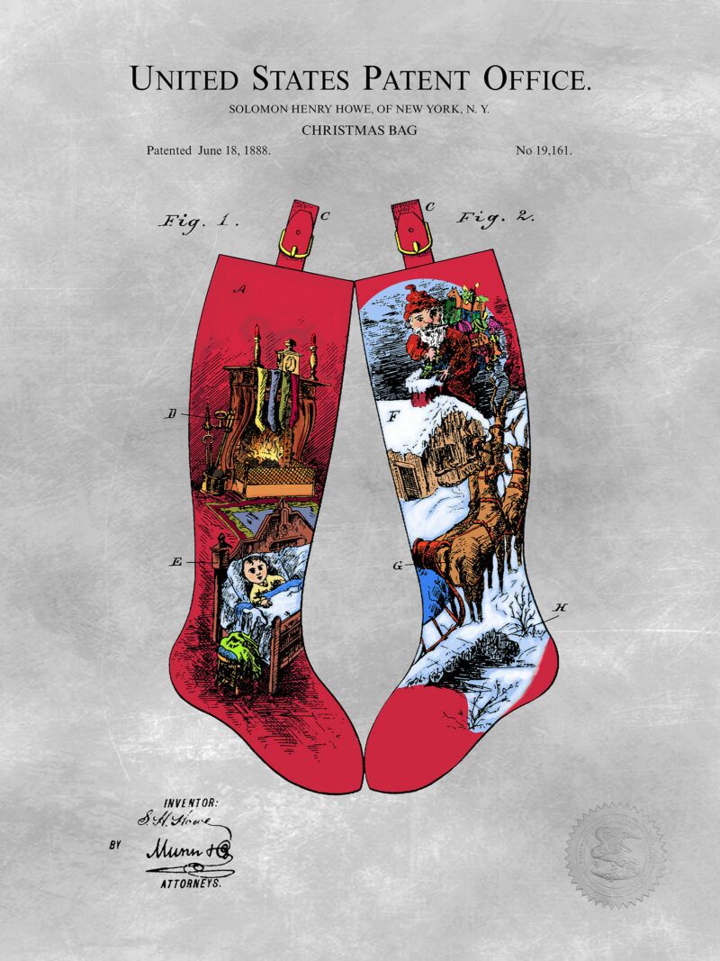Christmas Stocking | 1889 Patent | Festive Holiday Decor