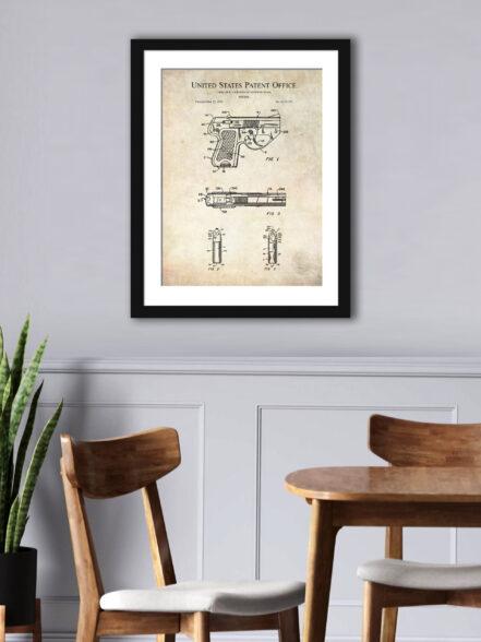 Firearm Decor | 1979 Lichtman Pistol Patent Print