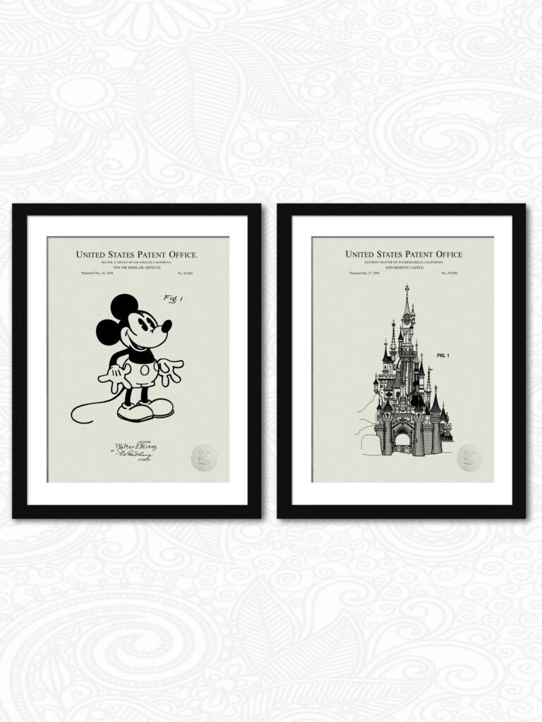 Prints of Disneyland Castle & Mickey Mouse Patents